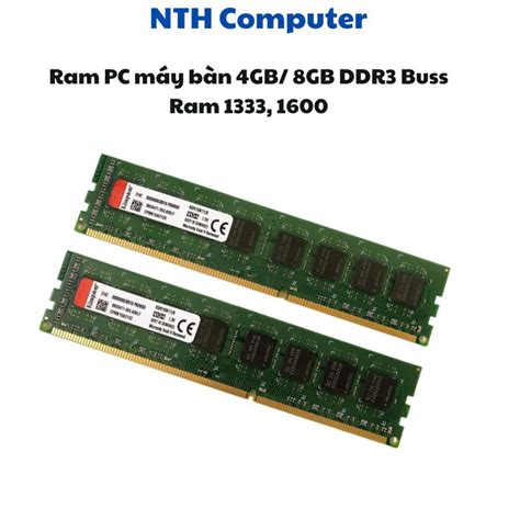 Ram Pc Máy Bàn 4gb 8gb Ddr3 Buss Ram 1333 1600 Ram Zin Máy đồng Bộ Siêu Bên Và ổn định Bảo