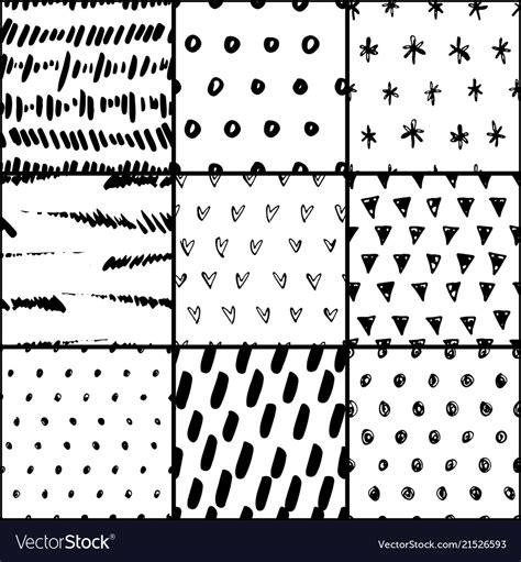 Handdrawn Pattern Set Royalty Free Vector Image