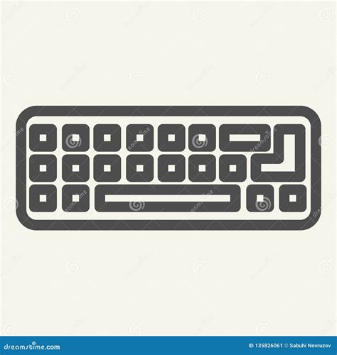 Keyboard Line Icon Computer Keypad Vector Illustration Isolated On White Stock Vector
