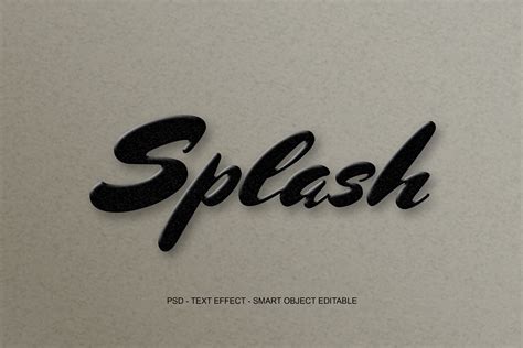 Splash PSD Text Effect Smart Object Editable Layer Styles Design Bundles