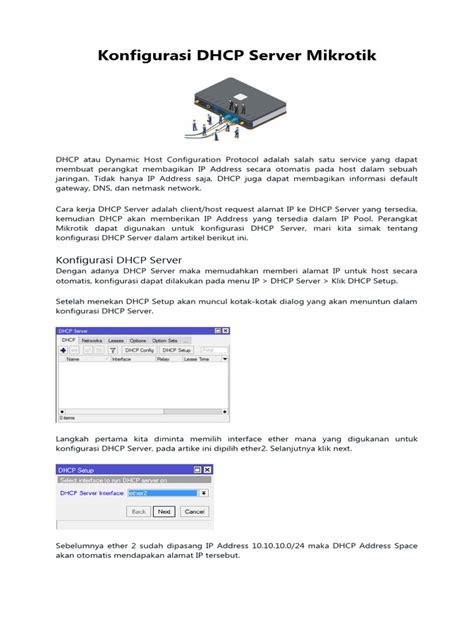 Konfigurasi Dhcp Server Mikrotik Pdf