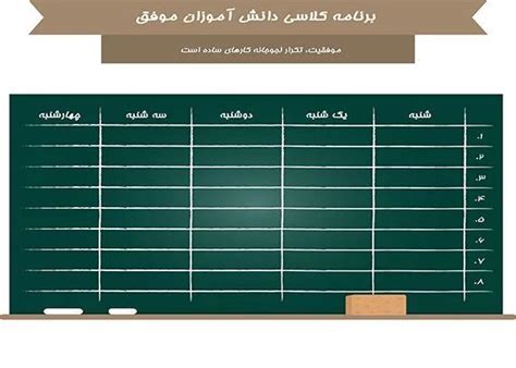 برنامه هفتگی دانش آموزان موفق