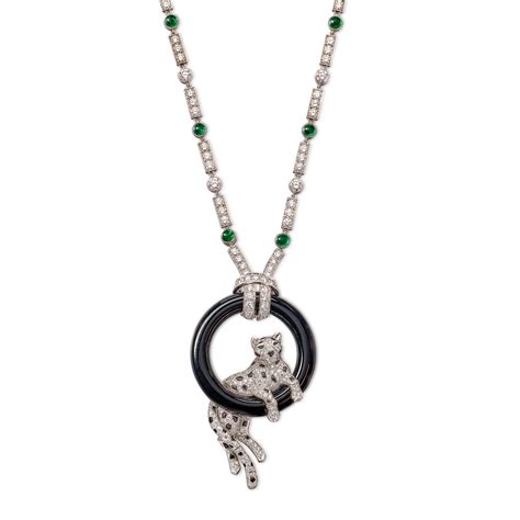 Panthère Onyx Emerald And Diamond Necklace 卡地亞 Pantheré 縞瑪瑙