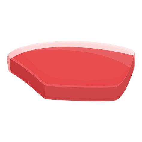 Pedazo De Carne Cruda Icono Vector De Dibujos Animados Comida Filete