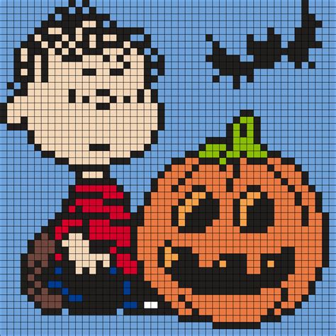 Halloween Linus From Snoopy And The Peanuts Gang Square Perler Bead