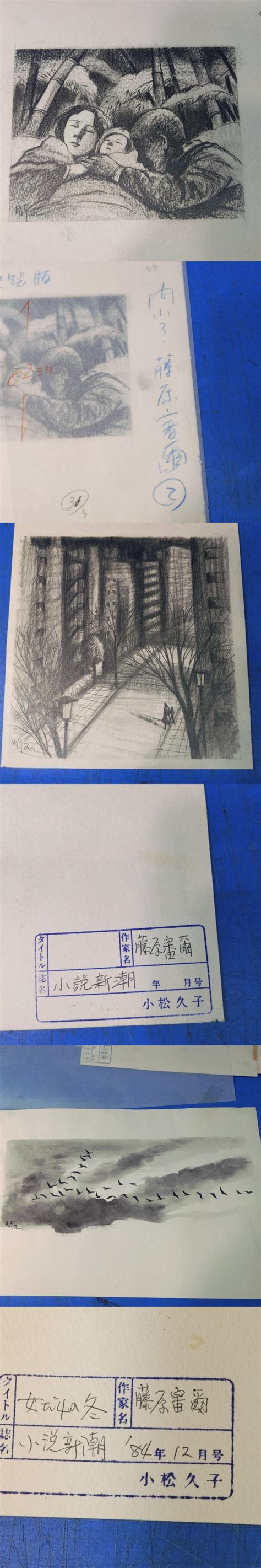 【やや傷や汚れあり】「小松久子挿絵原画6点『津本陽』『藤原審爾 女だけの冬』問題小説 小説新潮掲載」【真作】の落札情報詳細 ヤフオク落札