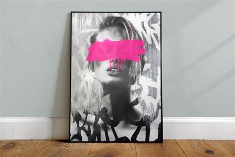 Nude Graffiti Girl Street Art Print Etsy