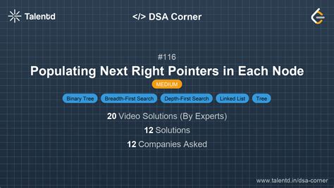 116 Populating Next Right Pointers In Each Node Medium Dsa Corner