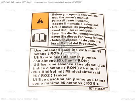 Label Warning For Yamaha Order At Cmsnl