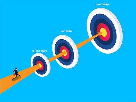 Paso Para Alcanzar El éxito A Largo Plazo Vector Premium