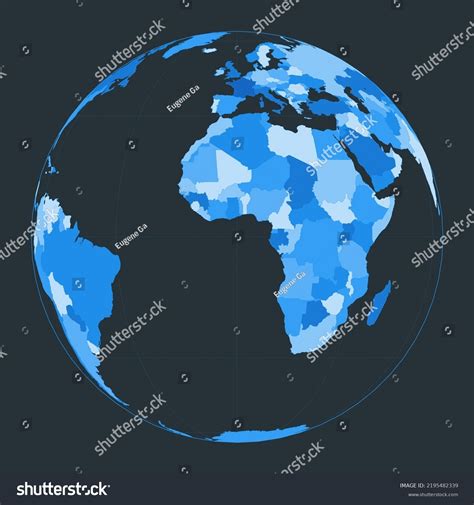 World Map Orthographic Projection Futuristic World Stock Vector Royalty Free