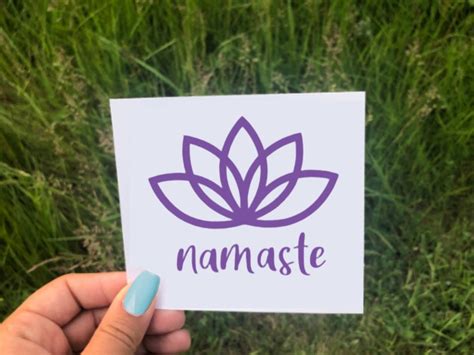 Namaste Simple Lotus Flower Vinyl Decal Sticker Yoga Yogi Etsy