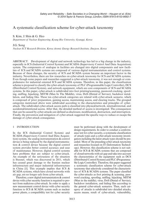 pdf a systematic classification scheme for cyber attack taxonomy