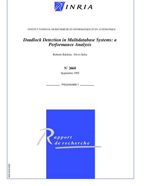 Pdf Deadlock Detection In Multidatabase Systems A Performance Analysis