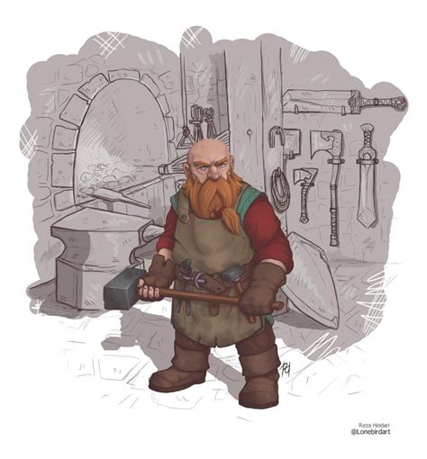 [oc] Dwarf Master Smith Characterdrawing Character Art Fantasy