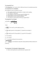 Understanding Two Proportion Z Test Hypothesis Formulas And Course Hero