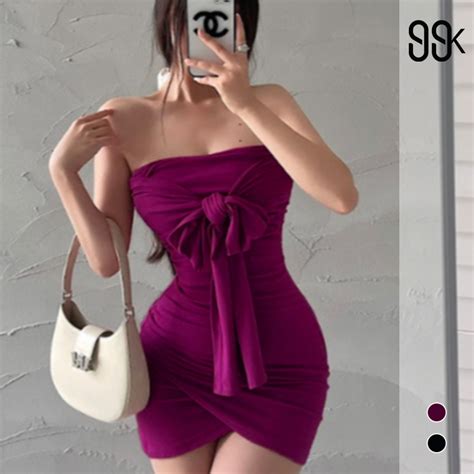 Jual 2 Way Cross Neck Slim Fit Bodycon Mini Dress 1745 Smlxl