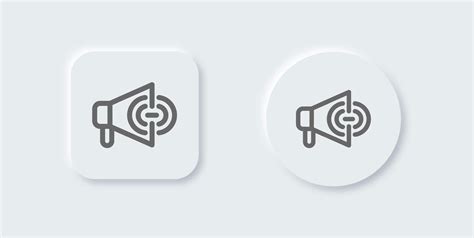 Broadcast Line Icon In Neomorphic Design Style Megaphone Signs Vector