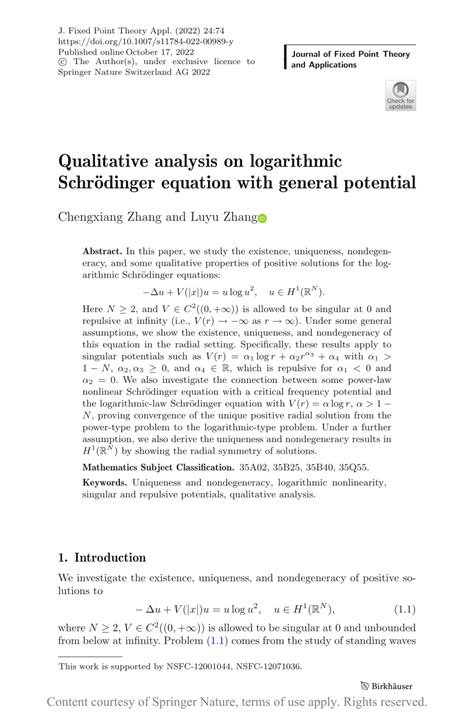 Qualitative Analysis On Logarithmic Schrödinger Equation With General
