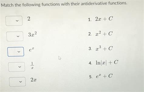 solved match the following functions with their