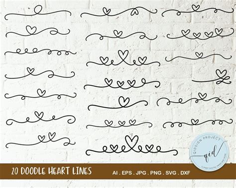 Wedding Text Divider Svg Hearts Divider Svg Valentines Day Divider