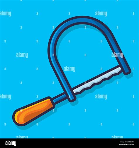 Hand Hacksaw Isolated Cartoon Vector Illustration In Flat Style Stock
