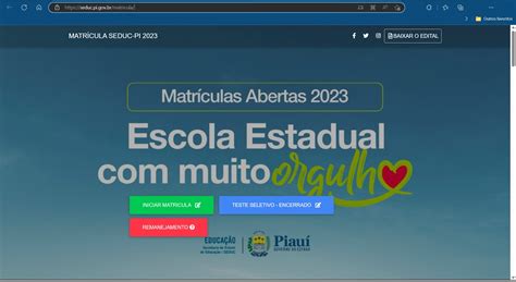 Matrícula Escolar Piauí 2024 Inscrições Online Datas E Resultados