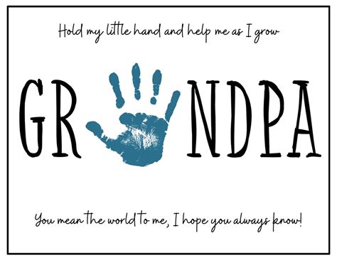 Handprint Grandpa Printable Fathers Day T Fathers Day Art