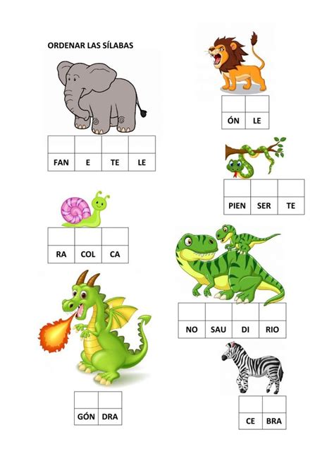 Ordenar sílabas online exercise for Primero y segundo de primaria