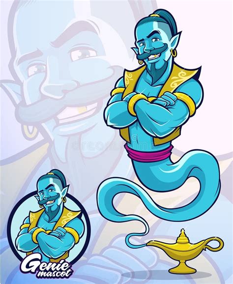 Genie Man Character From Magic Lamp Vector Flat Cartoon Illustration