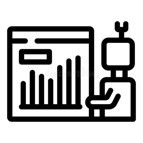 Robot Analyzing Financial Graph On Computer Screen Showing Growth Stock Vector Illustration Of