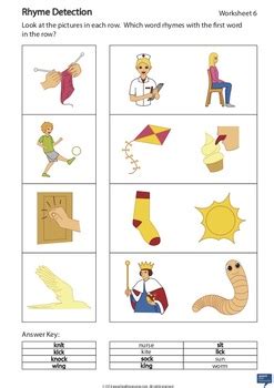 Rhyme Detection Bundle Identify Words That Rhyme Different Worksheets