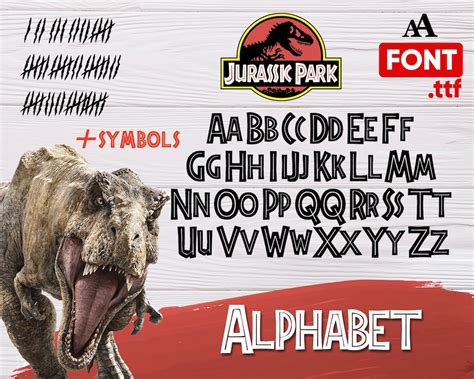 Jurassic Park Font Svg Jurassic Park Alphabet Svg Jurassic Etsy
