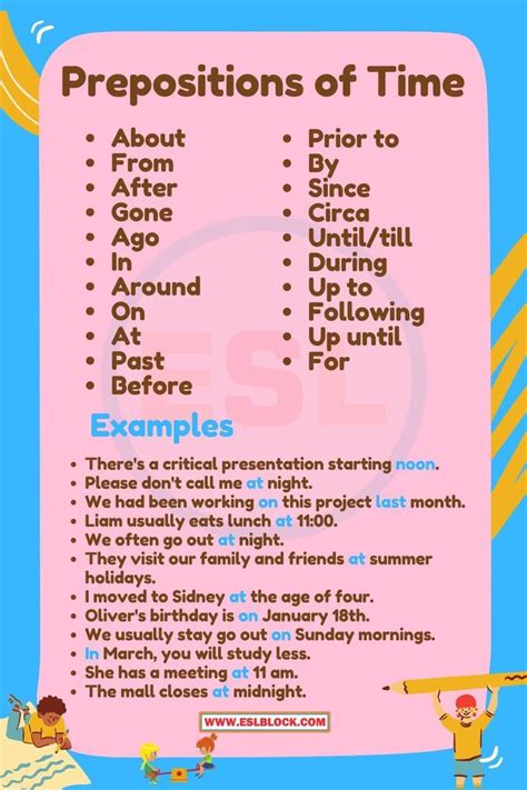 Prepositions Of Time InfoGraphics Prepositions Preposition Worksheets Study English Language