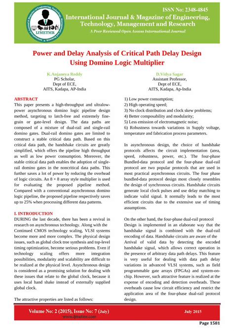 Pdf Power And Delay Analysis Of Critical Path Delay Design Power