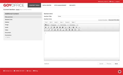 Section Introduction GovOffice Help Site