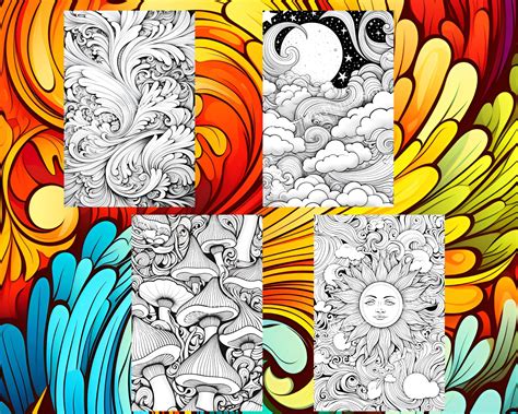 Coloring Pages Grayscale Mindfully Relaxing Coloring Patterns Etsy