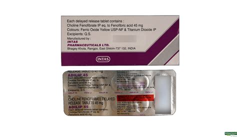 Buy Adilip 45mg 10 Tablets Online At Best Prices Wellness Forever