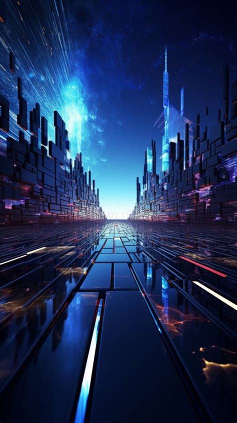 Dynamic Data Flow 3d Stream Art Merges Cyberpunk Blockchain