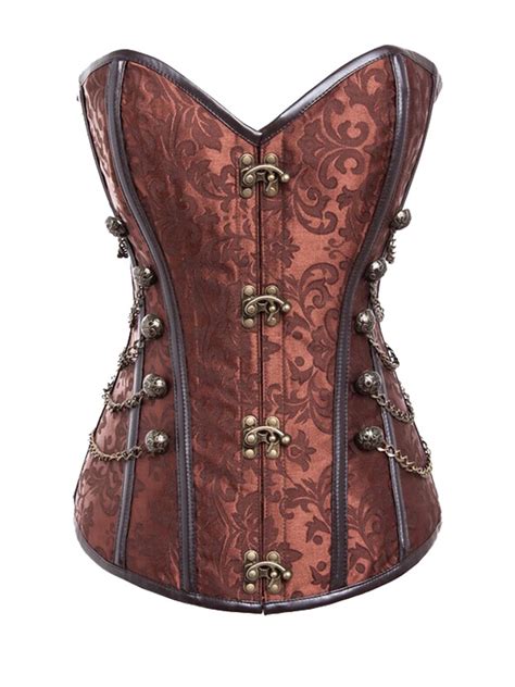 Miss Moly Steampunk Brocade Corset Top Waist Training Overbust Bustier