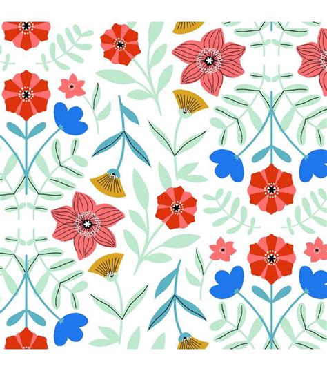 Stitch And Sparkle Small Flowers On White Cotton Fabric Joann