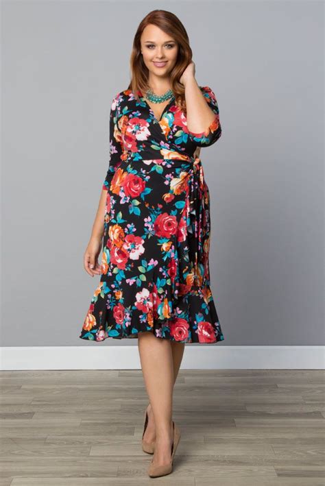 Flirty Flounce Wrap Dress Plus Size Outfits Plus Size Fashionista