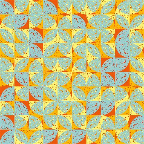 Vector Truchet Geometric Terrazzo Circles Seamless Pattern Background Bright Color Backdrop