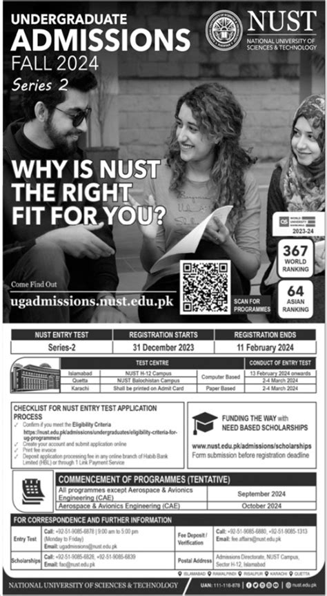 Undergradute Admissions At National University Of Science And Technology