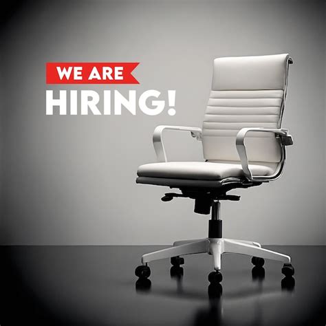 We Are Hiring Message Blank Chair Announcement Open Job Vacancies To