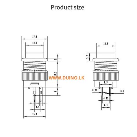 16mm Round Push Button ON OFF Latching Switch R16 503 With Light 4Pin 3A 250V Duinolk The