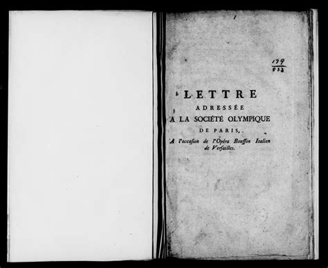 Lettre adressée a la Société olympique de Paris a l occasion de l