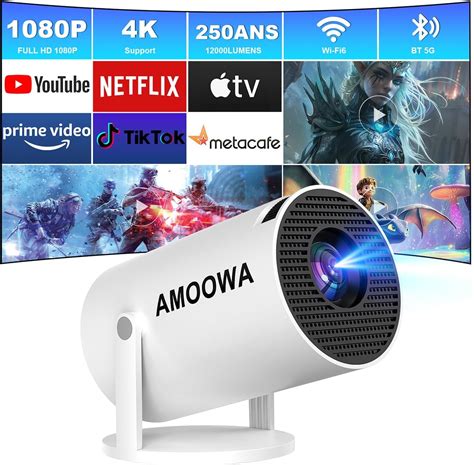 Upgraded Projector With Wifi 6 And Bluetooth Mini Portable