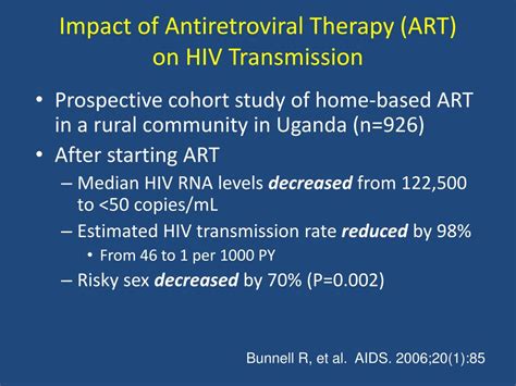 Ppt Antiretroviral Therapy An Hiv Prevention Strategy Powerpoint