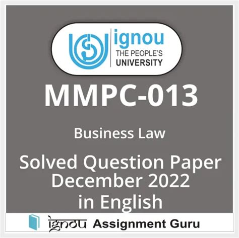 Mmpc Business Law Solved Question Paper December Free Solved